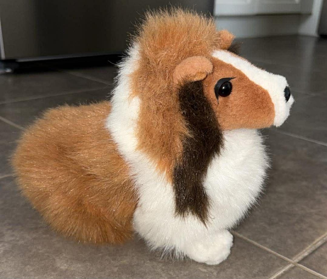 1989 Gund Lassie Plush Brown White Collie Puppy Dog Stuffed Animal Toy ...