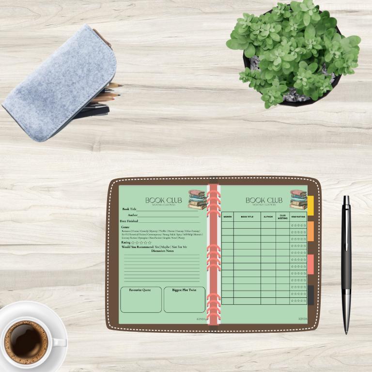 Book Club Tracker Printable Bundle – 4 Covers + 10+ Pages | Digital ...
