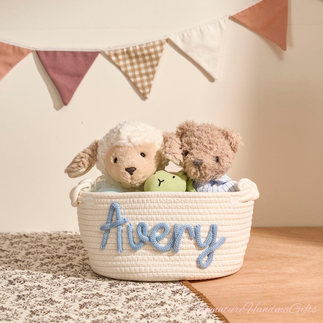 Personalized Storage Basket for Kids | Custom Name Embroidery | Toy ...