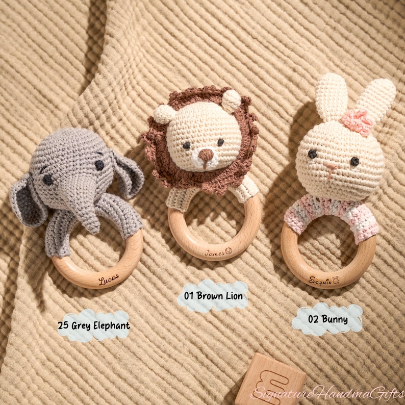 Personalized Baby Rattle With Name, Custom Engraved Baby Shower Gift ...