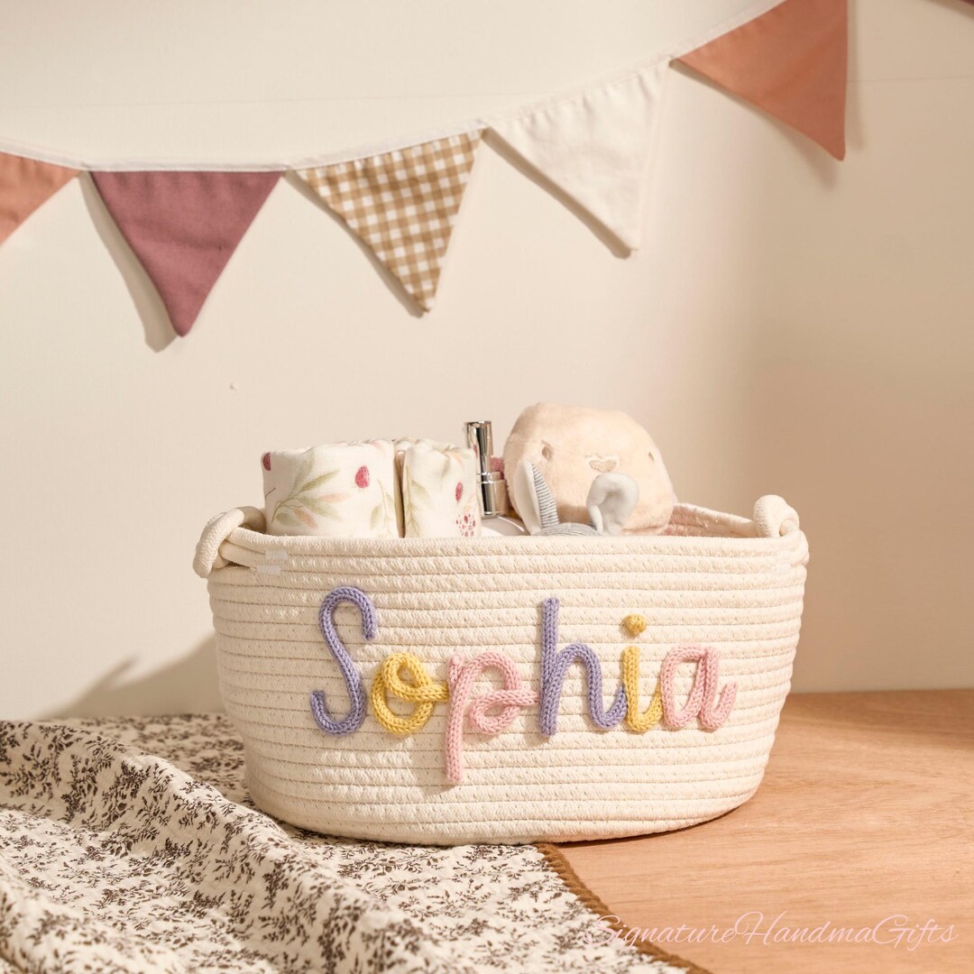 Personalized Storage Basket for Kids | Custom Name Embroidery | Toy ...