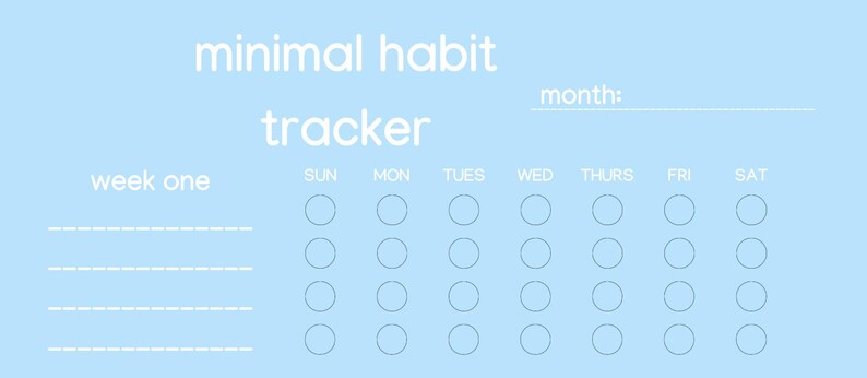 PRINTABLE Digital Daily Habit Tracker Downloadable PDF - Sky Blue - Etsy