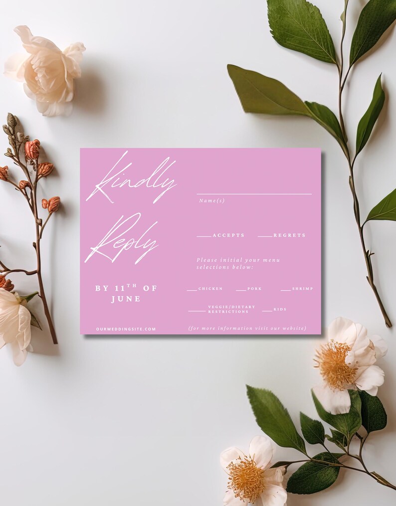 Modern Spring Wedding Invitation Template | Colorful Retro Whimsical ...