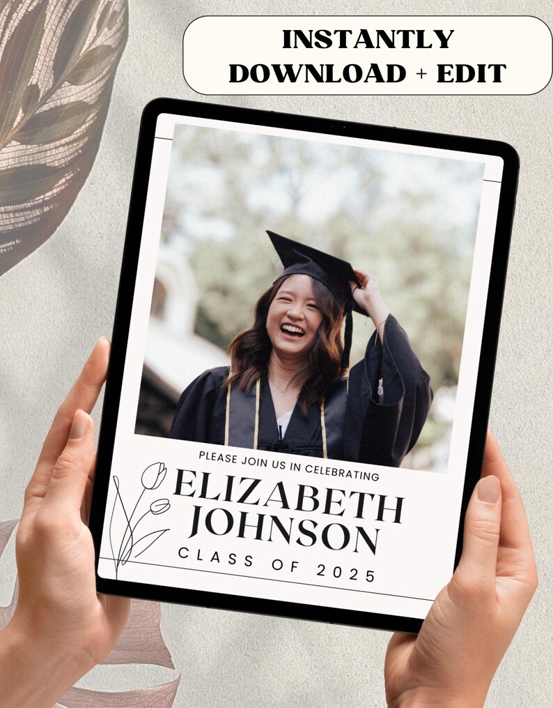 Class of 2025 Graduation Announcement Canva Template Senior Grad Party ...