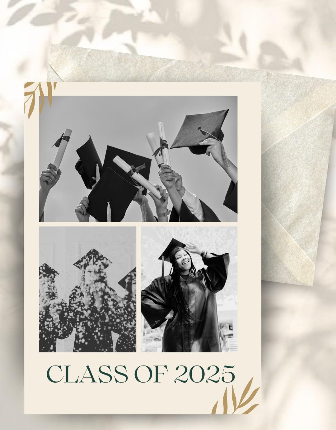 Boho Graduation Invitation, Canva Template, Editable Grad Party Invite ...