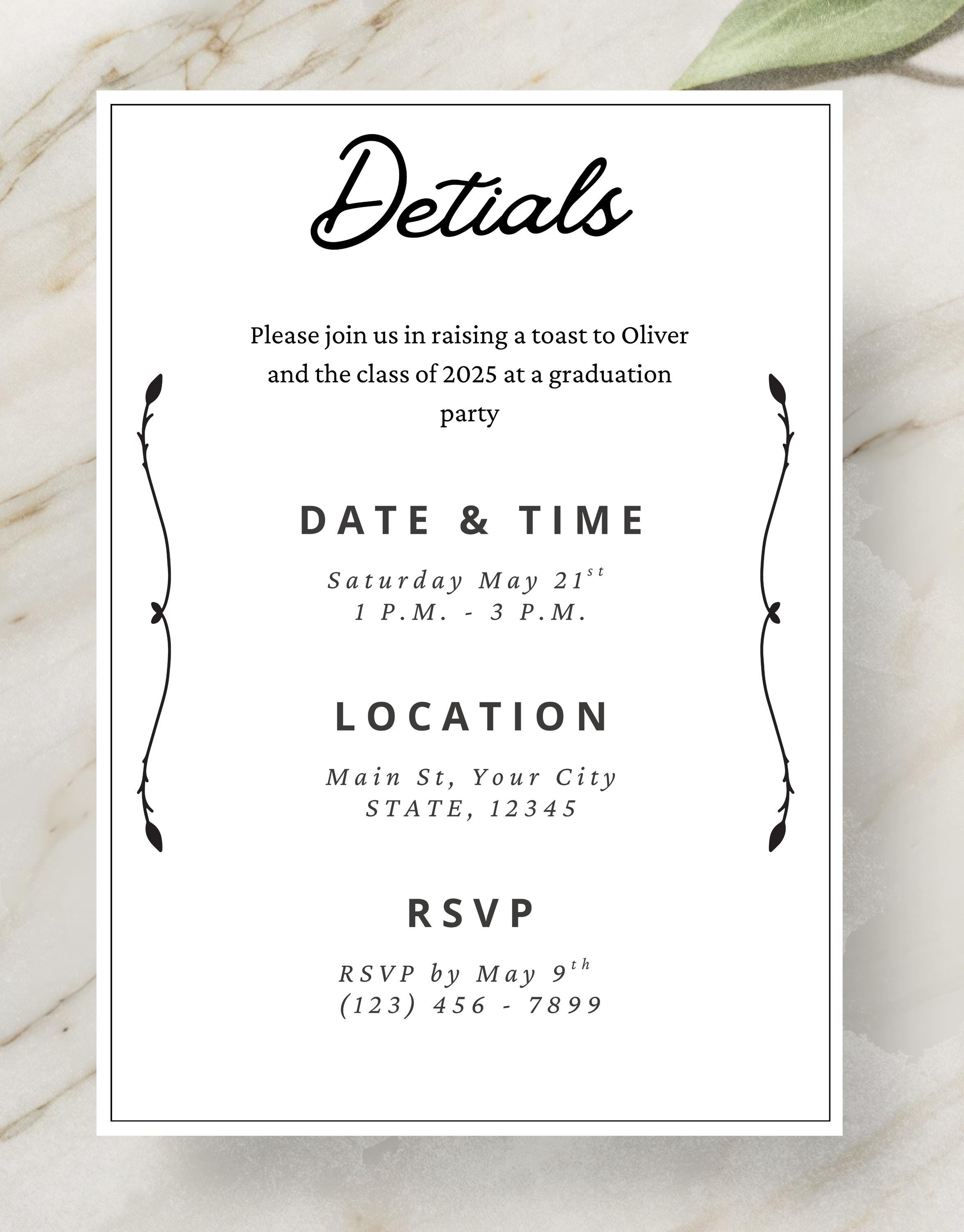 Graduation Party Invitation Template, Graduation Invitation 2025 ...