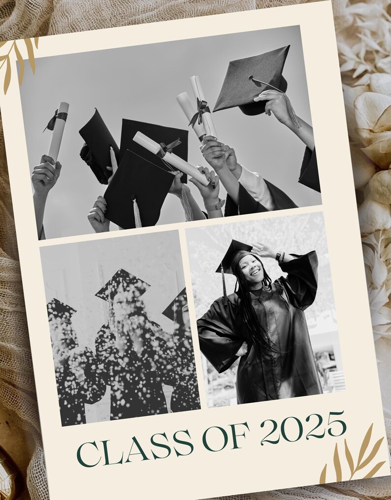 Boho Graduation Invitation, Canva Template, Editable Grad Party Invite ...