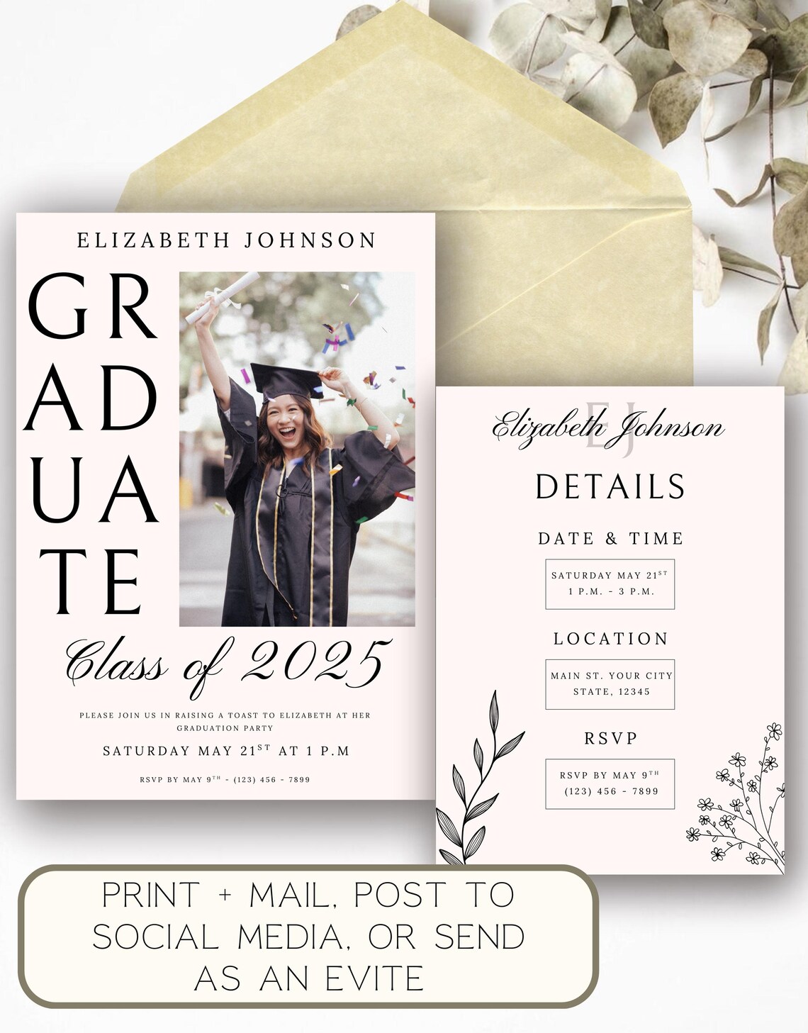 Graduation Party Invitation Template, Graduation Invitation 2025 ...