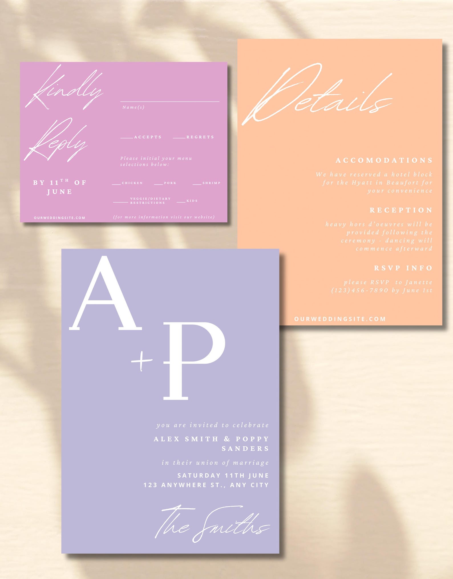 Modern Spring Wedding Invitation Template | Colorful Retro Whimsical ...