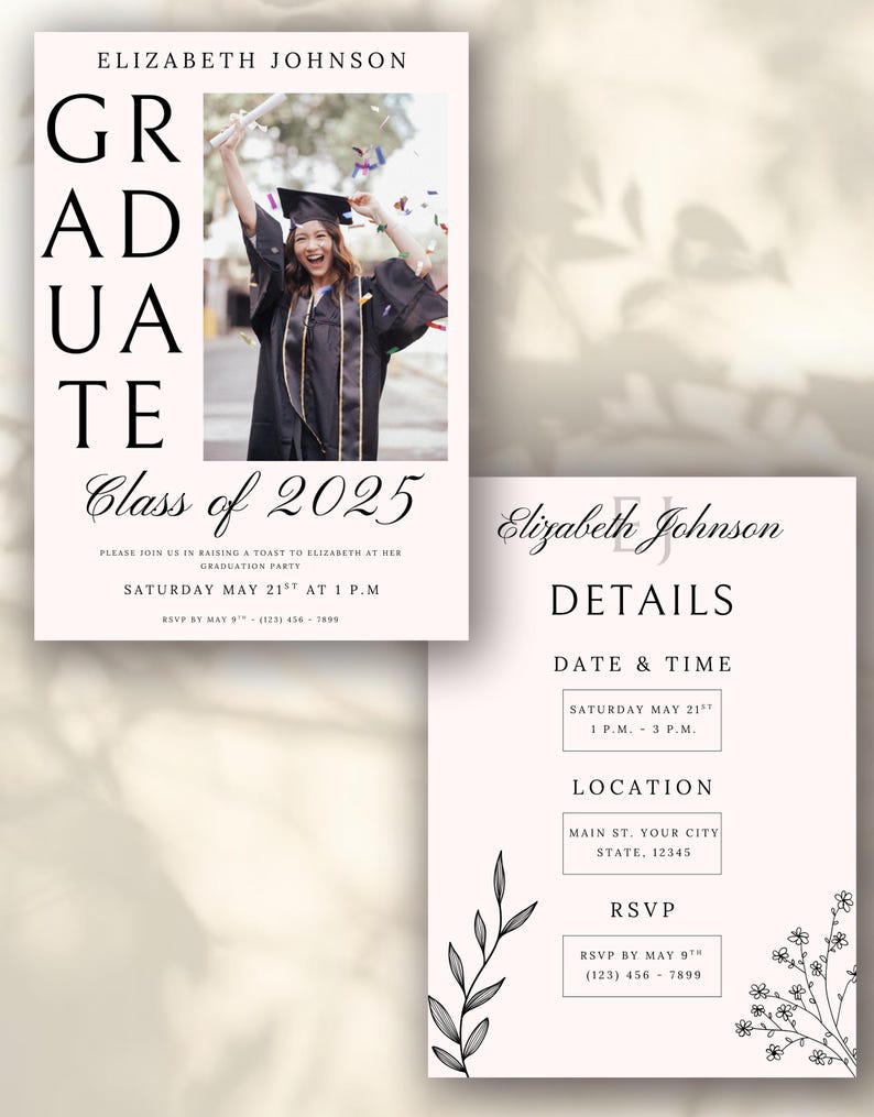 Graduation Party Invitation Template, Graduation Invitation 2025 ...