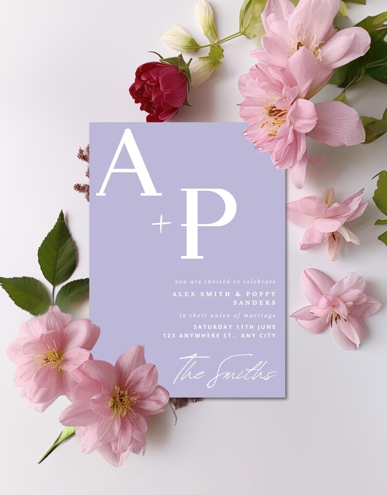 Modern Spring Wedding Invitation Template | Colorful Retro Whimsical ...