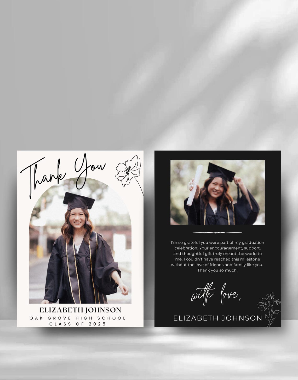 Graduation Thank You Card, Graduation Thank You Note, Boho Graduation ...