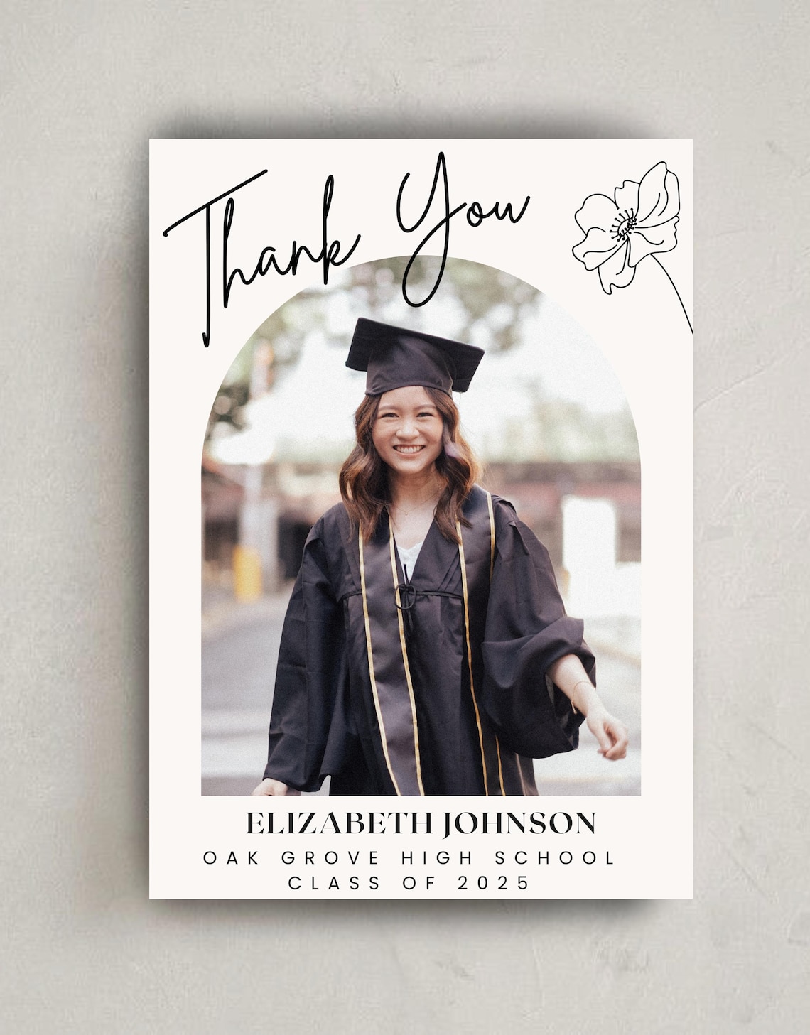 Graduation Thank You Card, Graduation Thank You Note, Boho Graduation ...