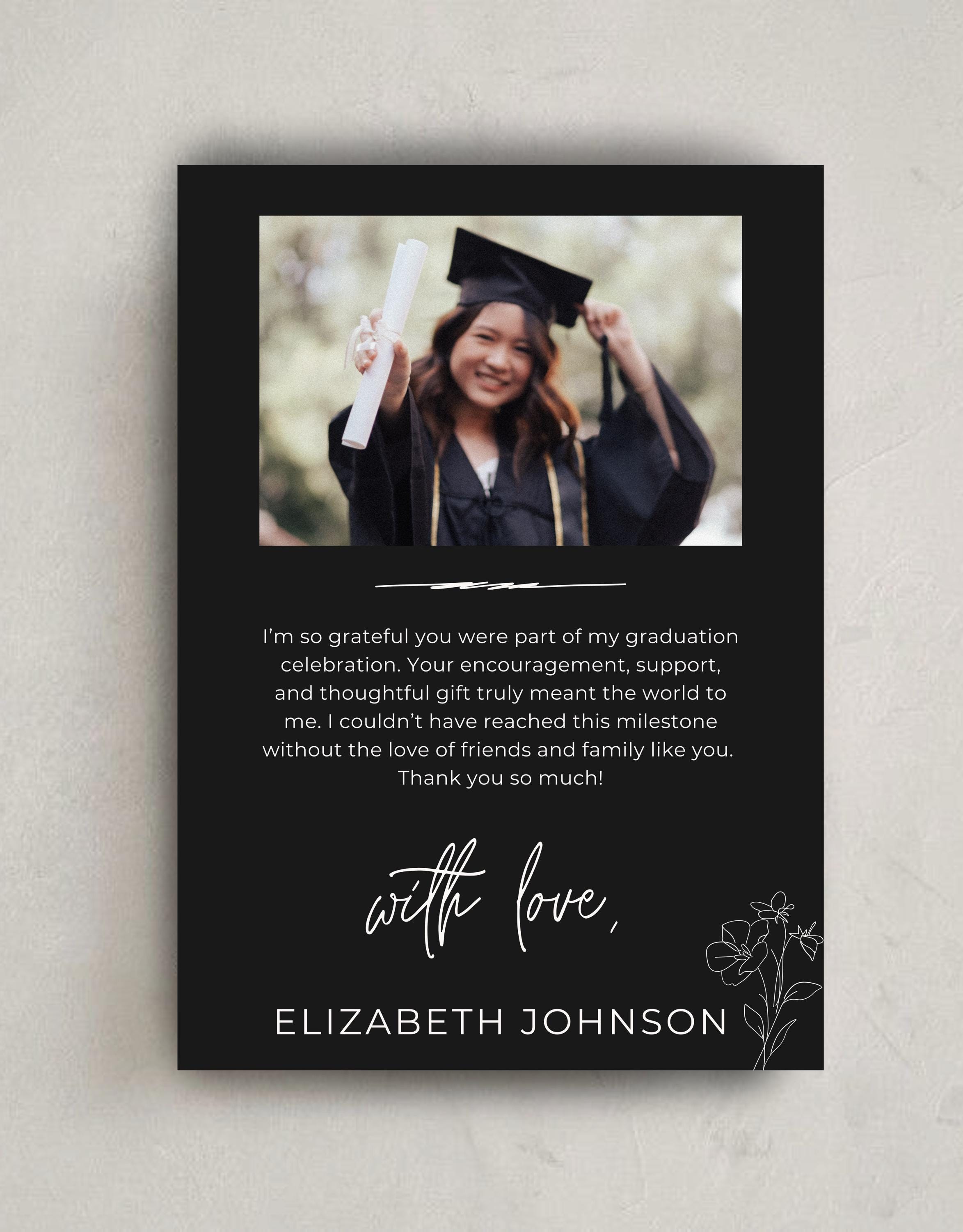 Graduation Thank You Card, Graduation Thank You Note, Boho Graduation ...