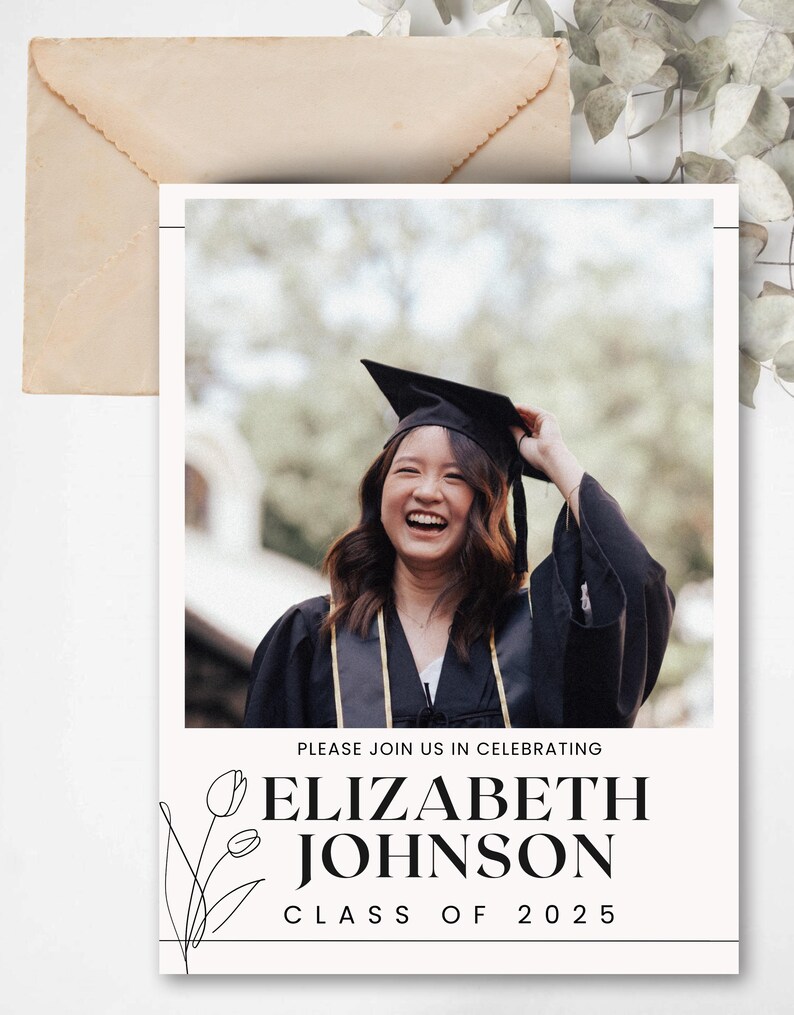 Class of 2025 Graduation Announcement Canva Template Senior Grad Party ...