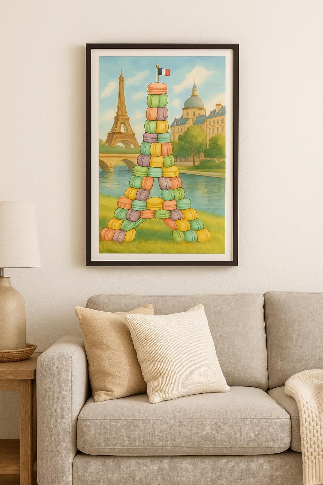 Eiffel Tower Macaron Art Print | Paris Travel Printable | Colorful ...