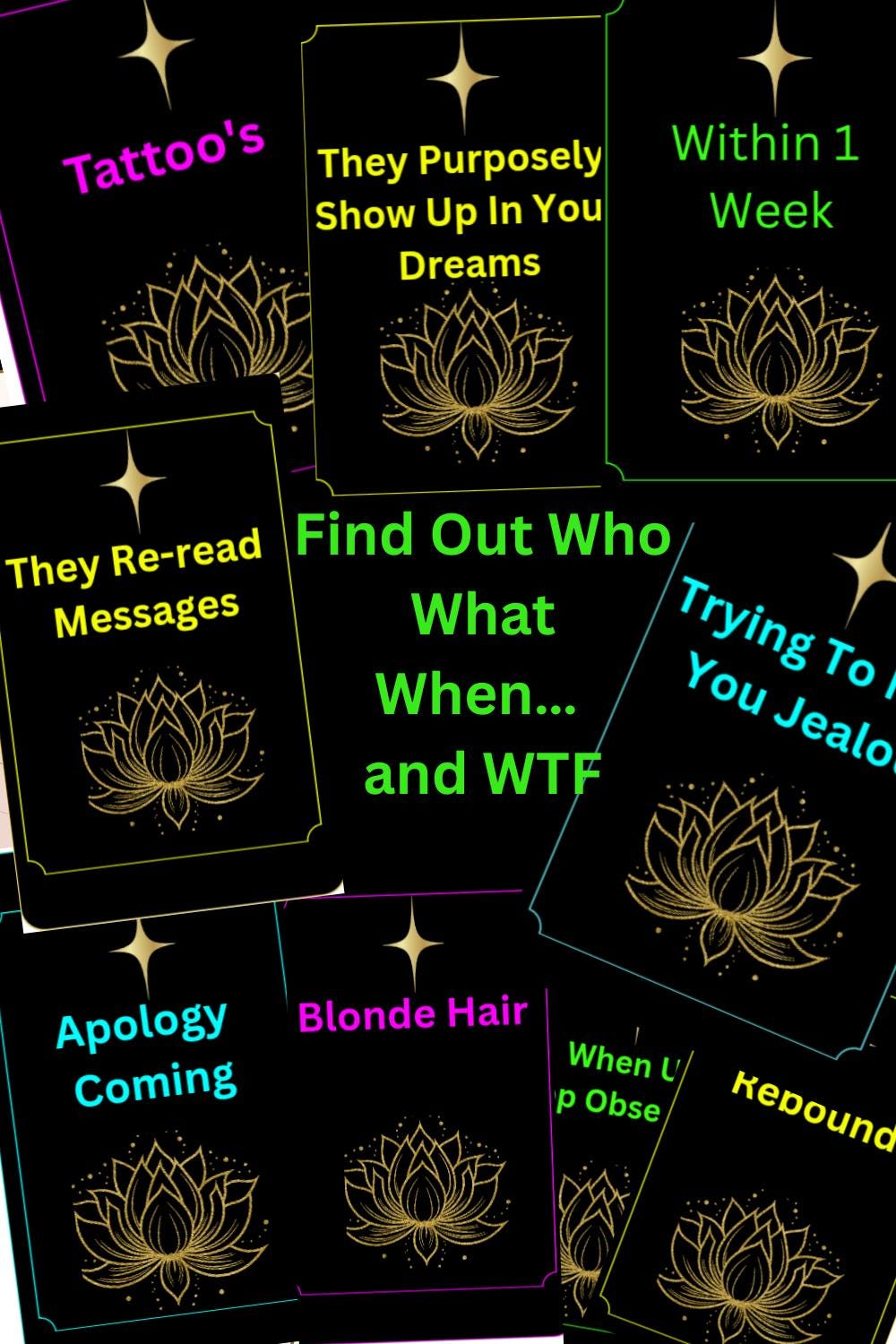 Who, What, When & WTF? Digital Oracle Deck | Printable 92-card Instant ...