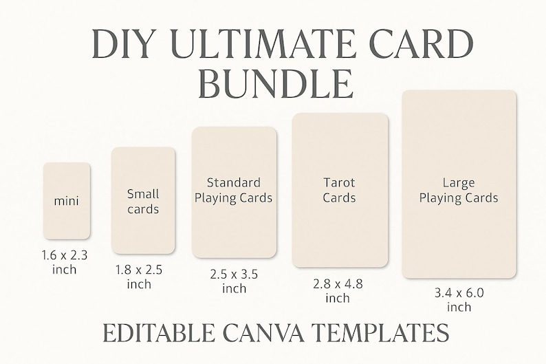 DIY Ultimate Card Template Bundle | Editable Canva Templates for Tarot ...