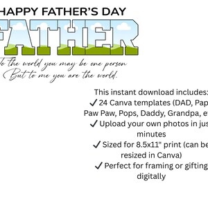 24 Editable Father’s Day Canva Templates | DAD, Papa, Paw Paw & More ...