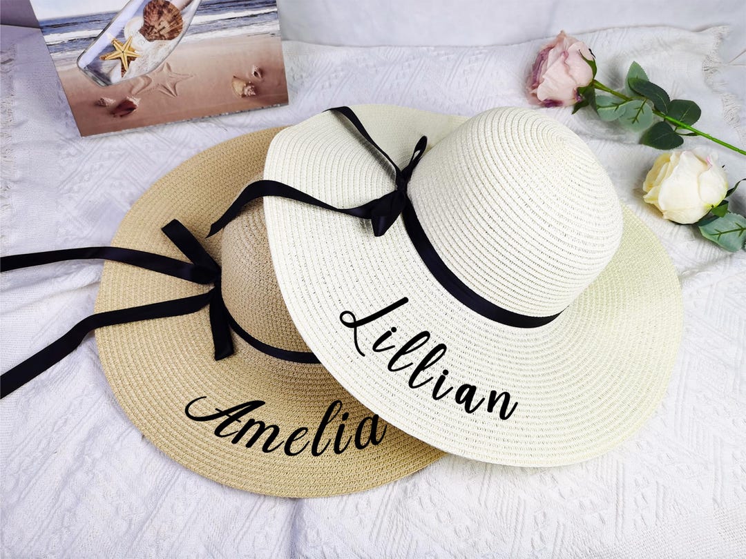 Personalized Straw Fedora, Custom Beach Hat for Bachelorette Party and ...