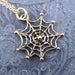 Silver Spider Web Necklace - Sterling Silver Spiderweb Charm on a ...