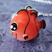 Red Clownfish Necklace - Red & Black Resin Clownfish Charm on a ...