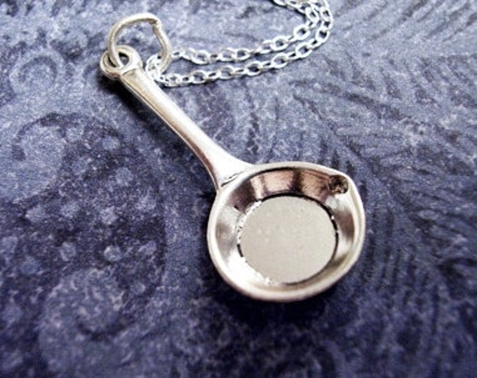 Silver Frying Pan Necklace Sterling Silver Frying Pan Charm - Etsy