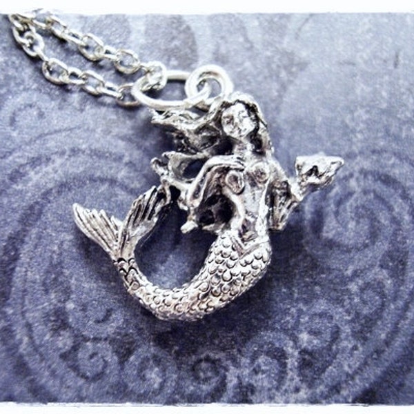 Silver Mermaid Charm - Etsy