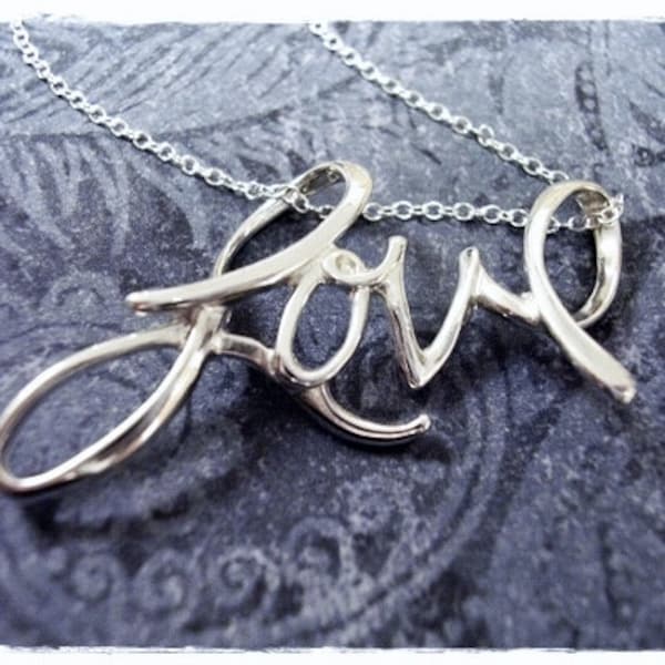 Sterling Silver Love Charm - Etsy