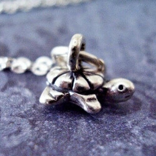Tiny Toad Necklace Sterling Silver Toad Charm on a Delicate - Etsy