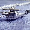 Silver Helicopter Necklace Sterling Silver Helicopter Charm on a ...