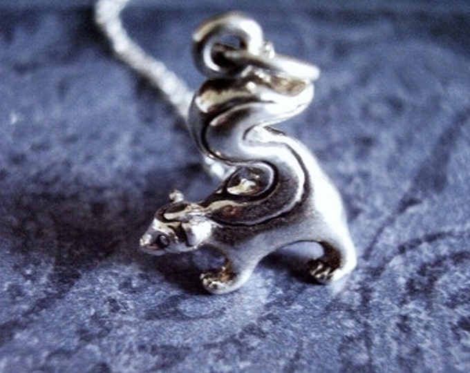 Sterling Silver Skunk Necklace - Sterling Silver Skunk Charm on a ...