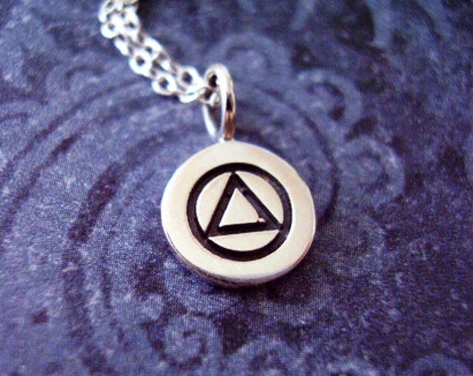 Tiny Recovery Necklace Sterling Silver Recovery Charm on a Delicate ...