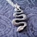 Silver Snake Necklace Sterling Silver Snake Charm on a | Etsy