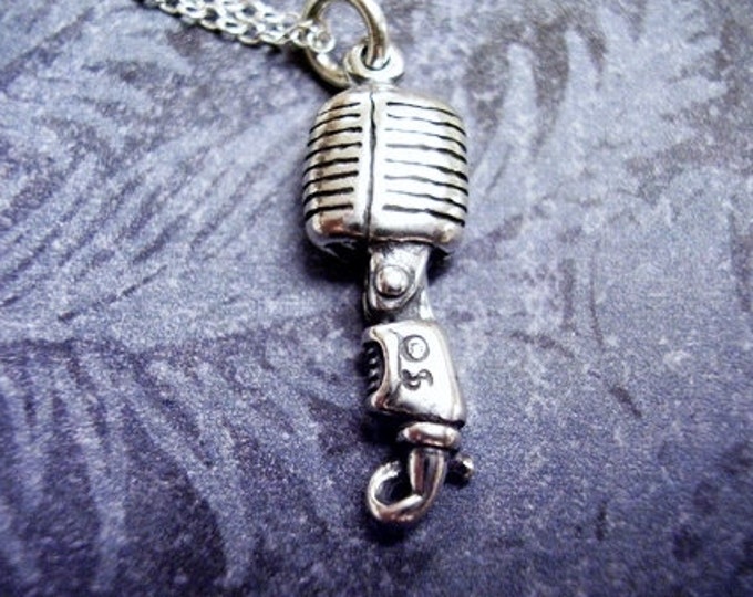 Radio Microphone Necklace Sterling Silver Radio Microphone | Etsy