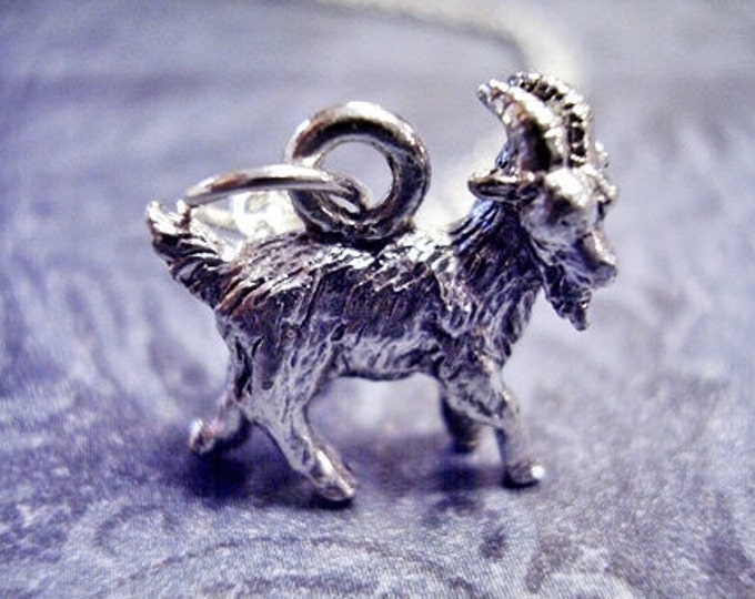 Silver Goat Necklace Silver Pewter Goat Charm on a Delicate - Etsy