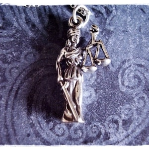 Silver Justice Necklace - Sterling Silver Justice Charm on a Delicate ...