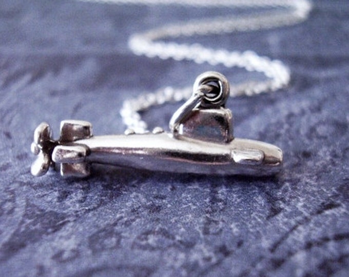 Silver Submarine Necklace - Sterling Silver Submarine Charm on a ...