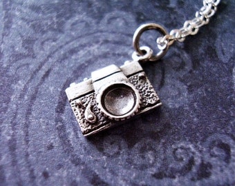 Movable Camera Necklace Sterling Silver Camera Charm on a Delicate ...