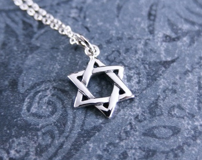 Small Star of David Necklace Sterling Silver Star of David | Etsy
