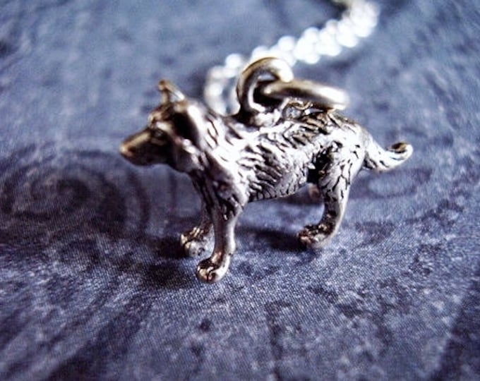 Tiny Silver Wolf Necklace Sterling Silver Wolf Charm on a - Etsy