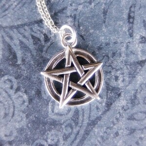 Small Pentagram Necklace Sterling Silver Pentagram Charm on a Delicate ...