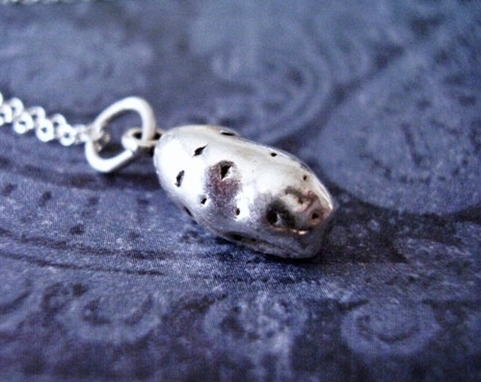Silver Potato Necklace - Sterling Silver Potato Charm on a Delicate ...
