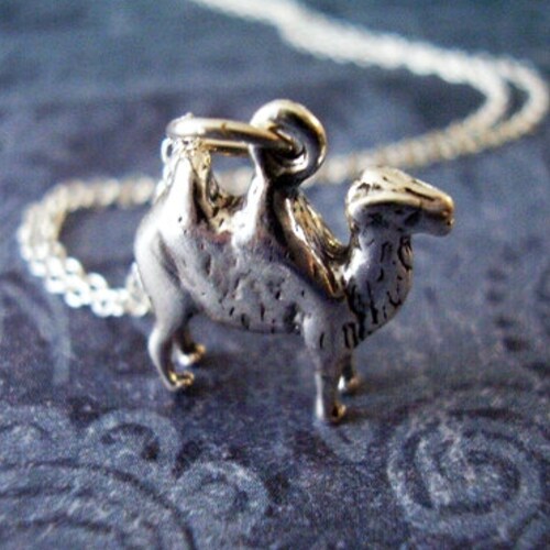 Silver Camel Necklace Sterling Silver Camel Charm on a - Etsy