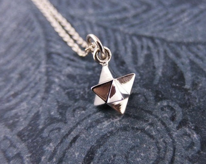 Silver and Gold 14K Merkaba Pendant 3d Star of David 3d - Etsy Israel