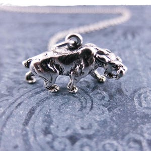Silver Sabertooth Tiger Necklace Sterling Silver Sabertooth Tiger Charm ...