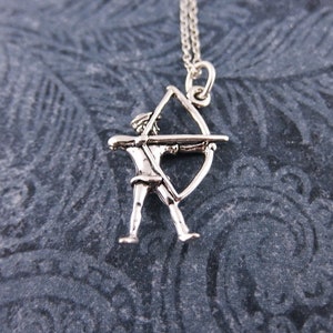 Silver Archer Necklace - Sterling Silver Archer Charm on a Delicate ...