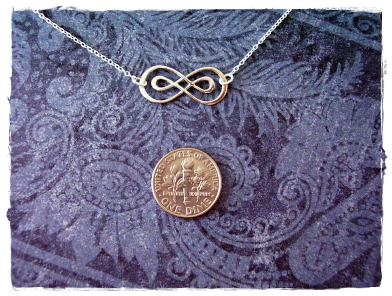 Silver Double Infinity Necklace - Sterling Silver Double Infinity Charm ...