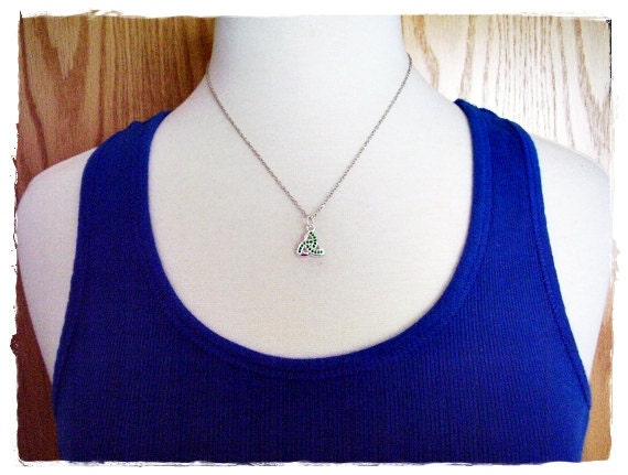 Green Trinity Knot Necklace Green Enameled Silver Plated | Etsy