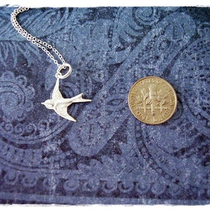 Silver Sparrow Necklace - Sterling Silver Sparrow Charm on a Delicate ...